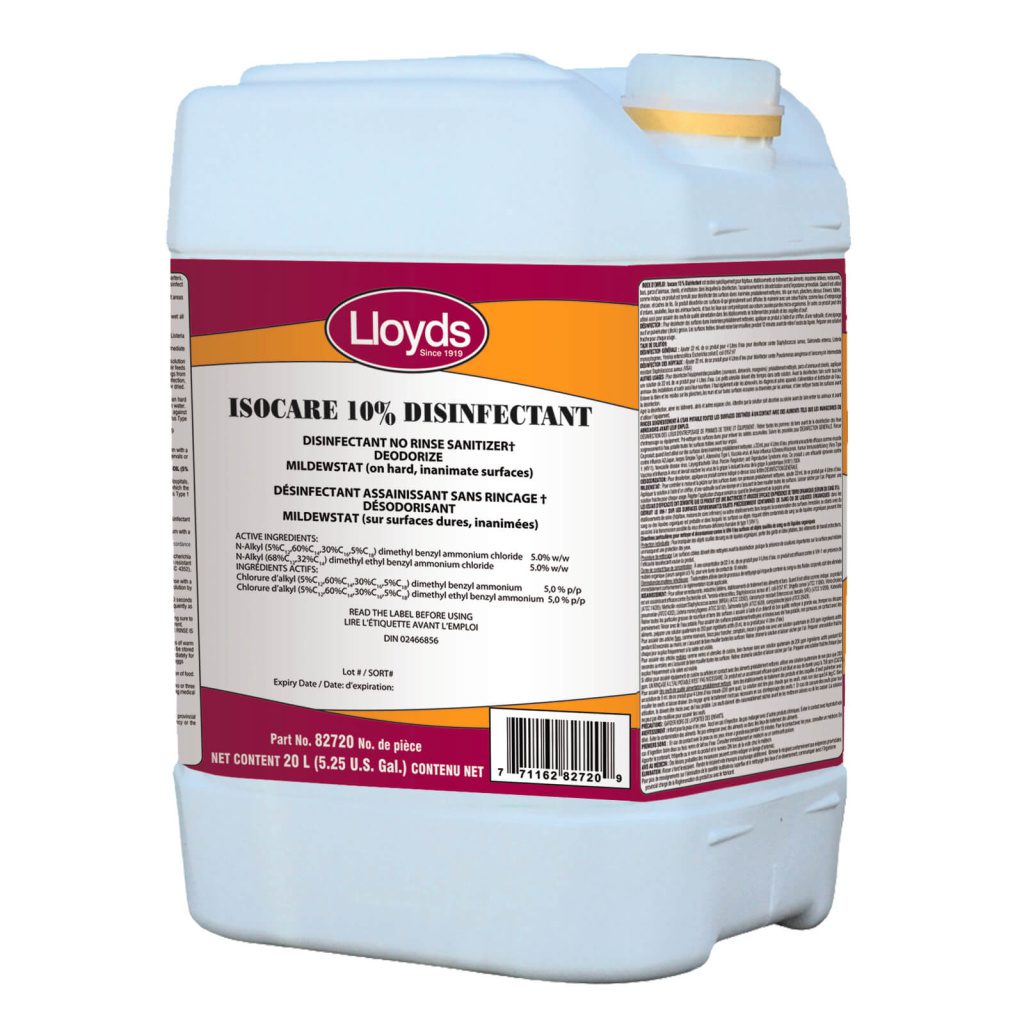 ISO CARE 10% DISINFECTANT – 20 L pail (5.25 gal) PART NO – 82720 ...